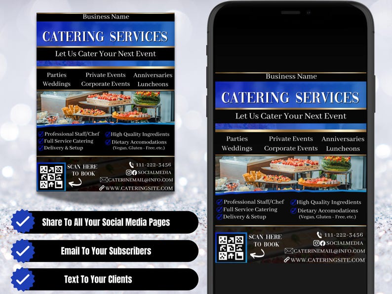 Catering Flyer Template: Editable Food Service Advertisement (canva) - Etsy