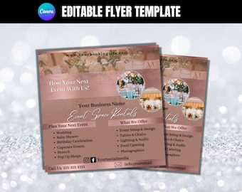 Event Rental Space Flyer, Party Rental Flyer, Event Rental ...