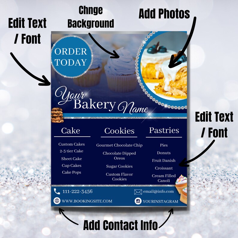 Bakery Flyer Template, Sweet Treats Flyer Template, Cake Sale Flyer ...