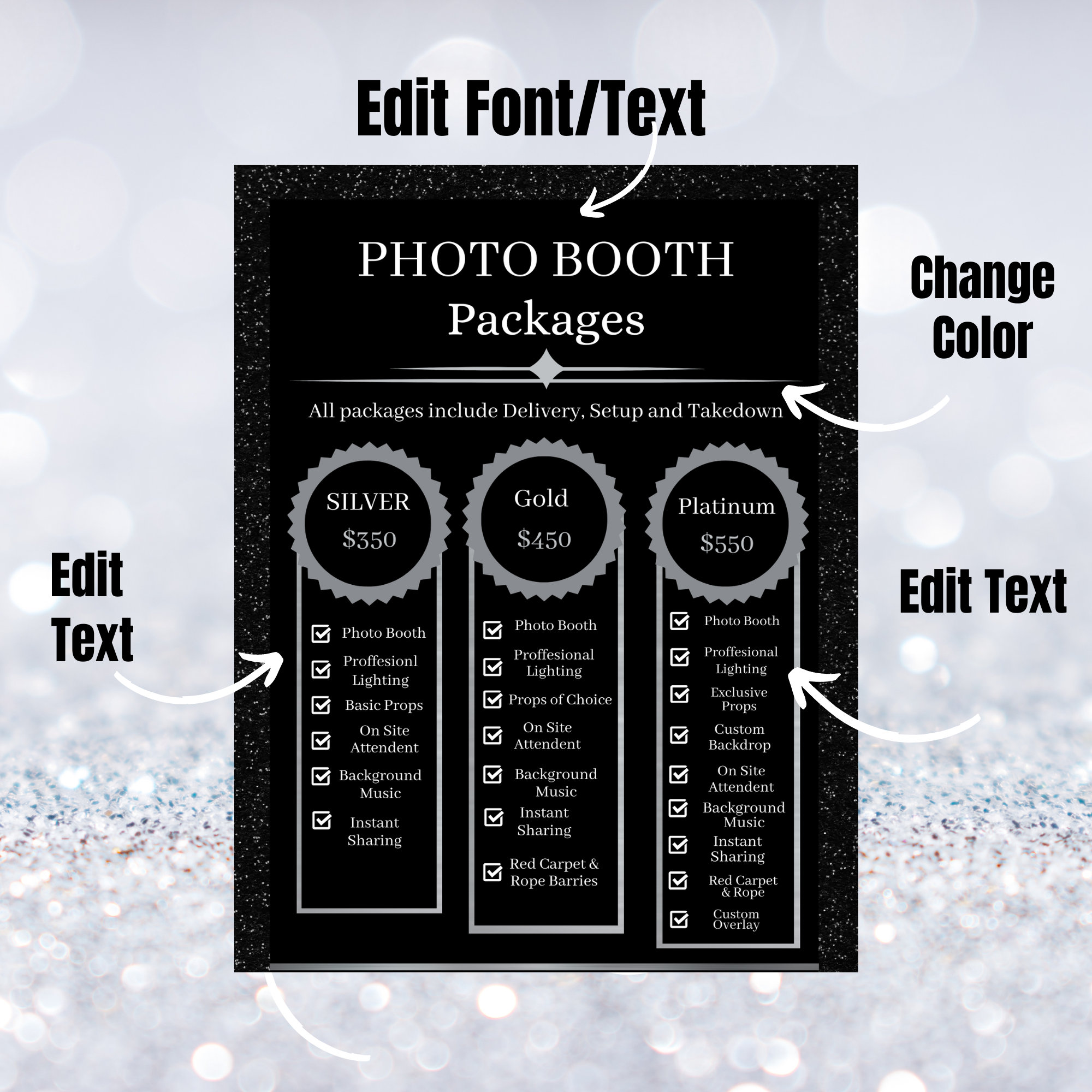 360 Photo Booth, Digital Photo Booth Flyer, Photo Booth Price List, 360 ...