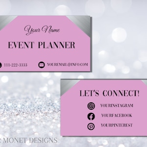 Event Planner Business Card Template: DIY Canva Design (digital ...