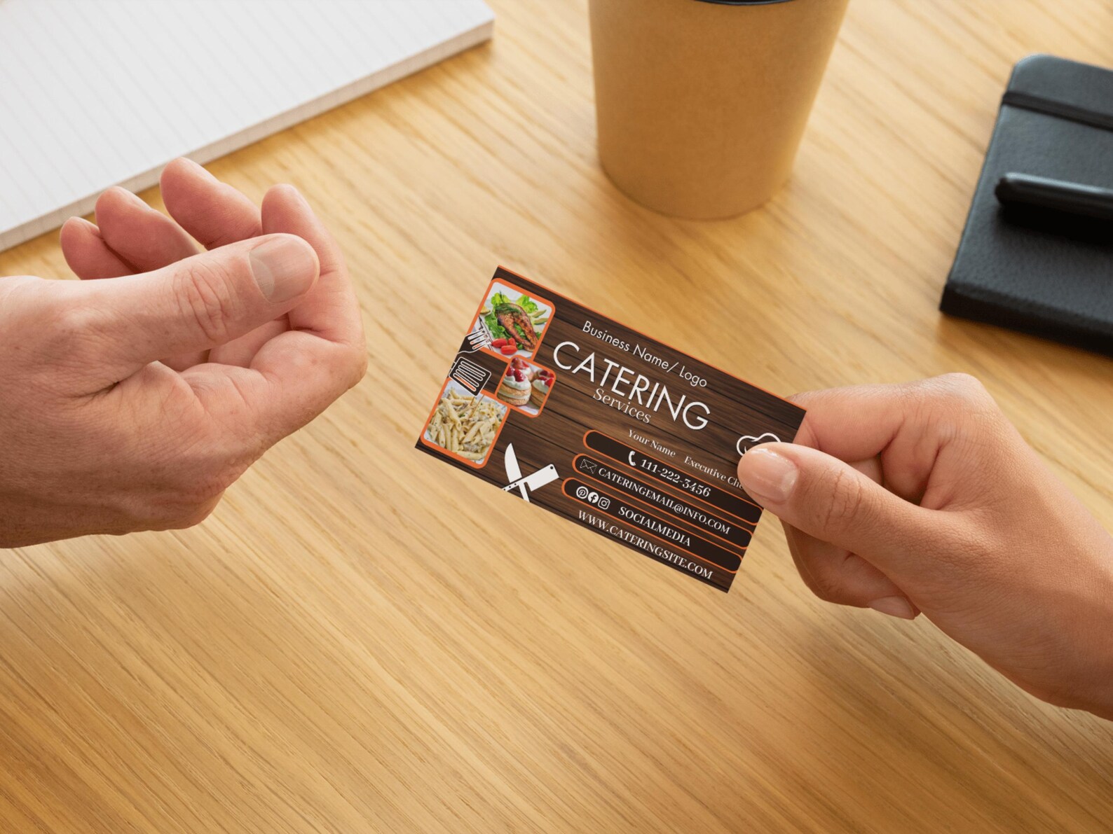 Catering Business Card Template: DIY Food Service Design (digital ...