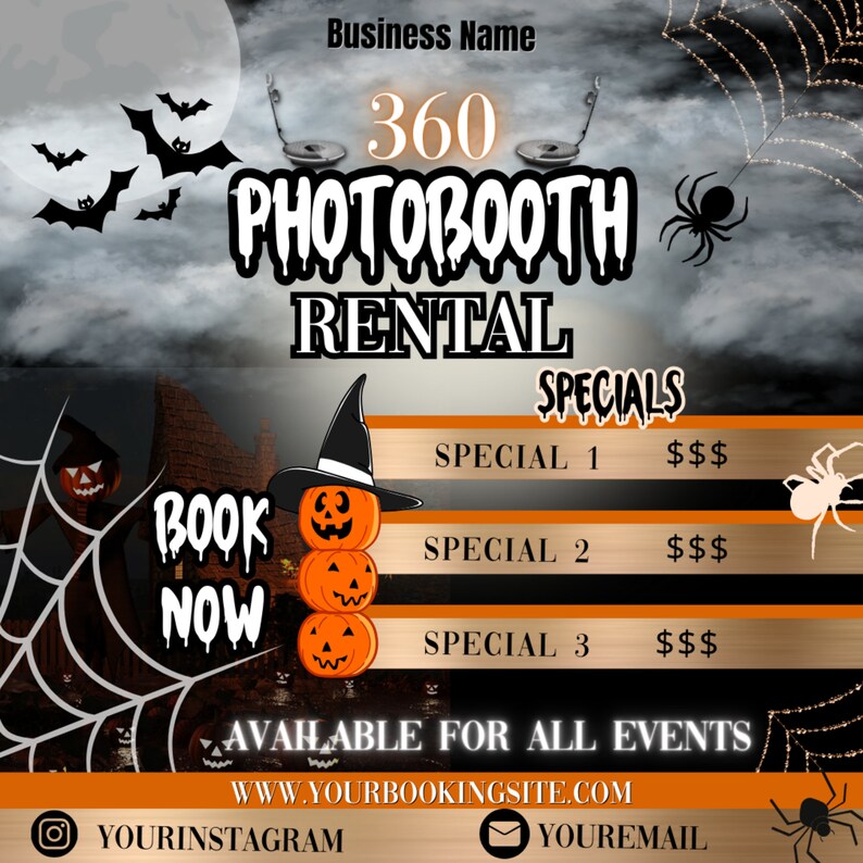Halloween 360 Photo Booth Flyer Template (DIY Canva) - Etsy