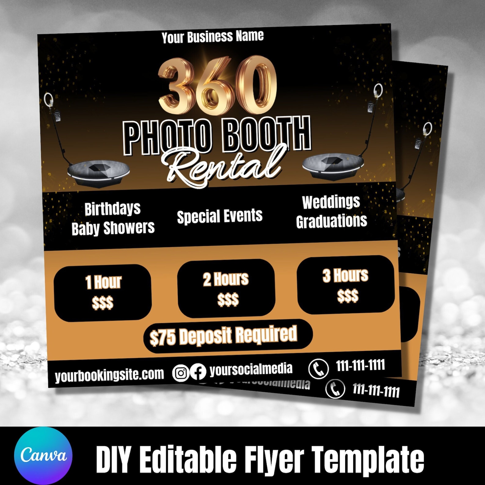 360 Photo Booth Flyer, 360 Photo Booth Advertisement,photo Booth Rental ...