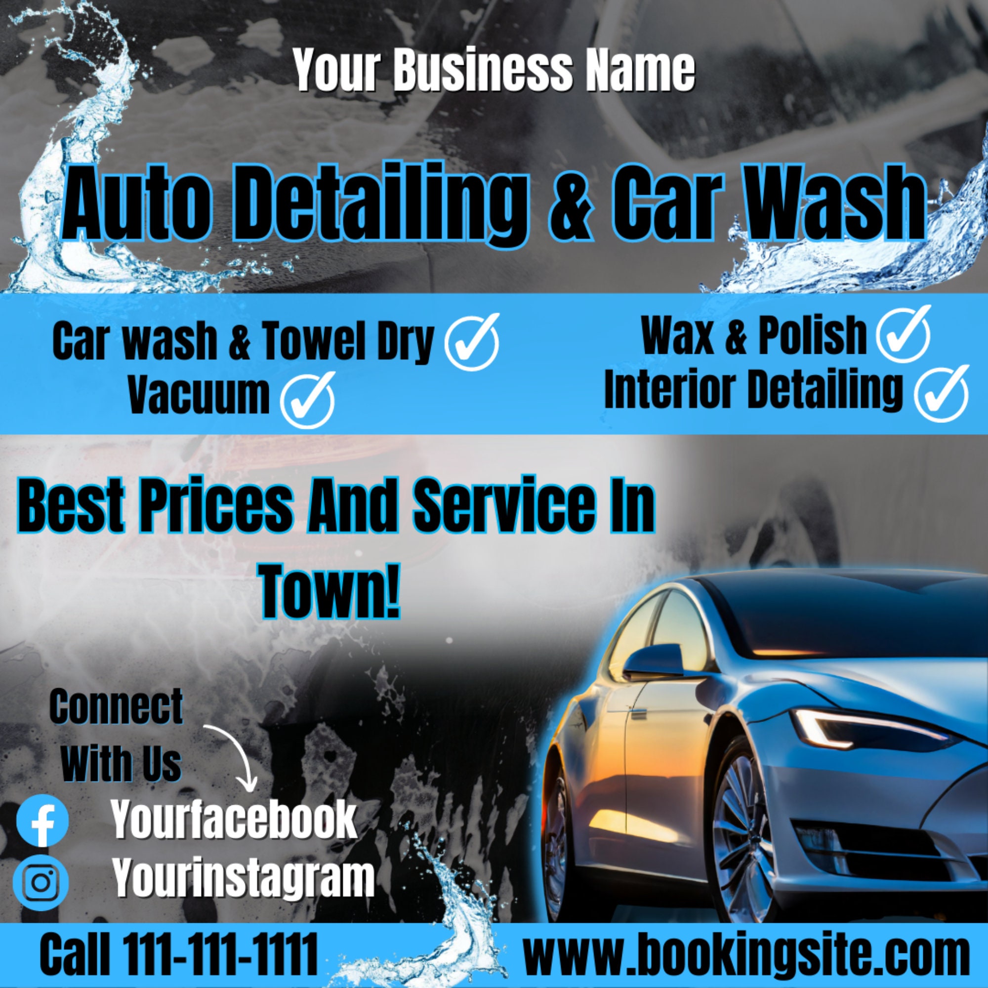 Car Detailing Flyer, Car Wash Flyer, Auto Detailing, Automotive ...
