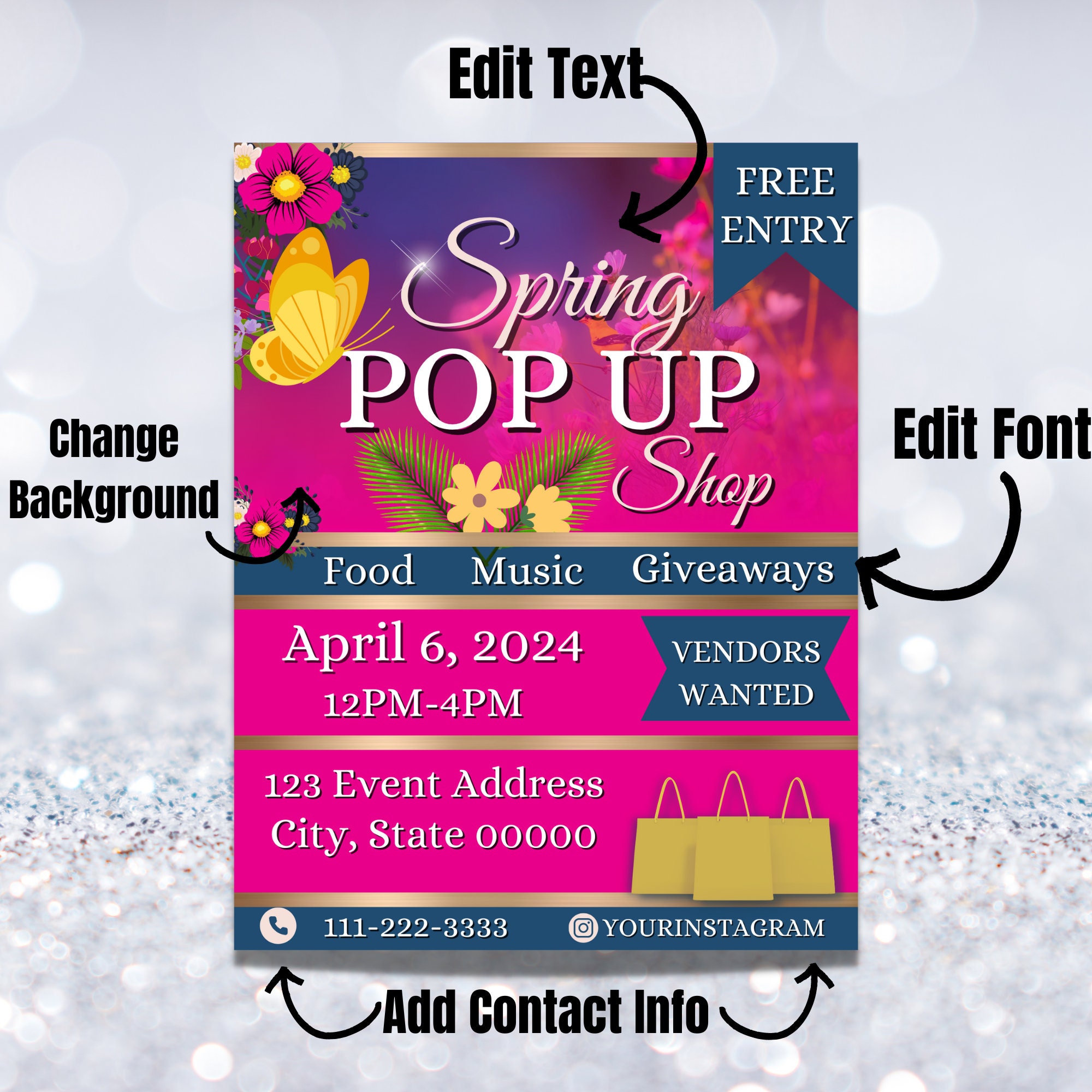 Spring Pop up Shop Flyer Template, Pop up Shop Event Flyer, Pop up Shop ...