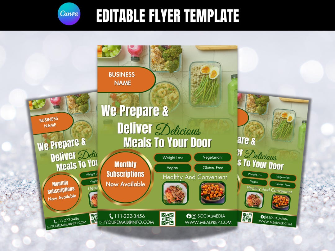 Meal Prep Flyer Template, Food Services, Catering Services, Meal ...