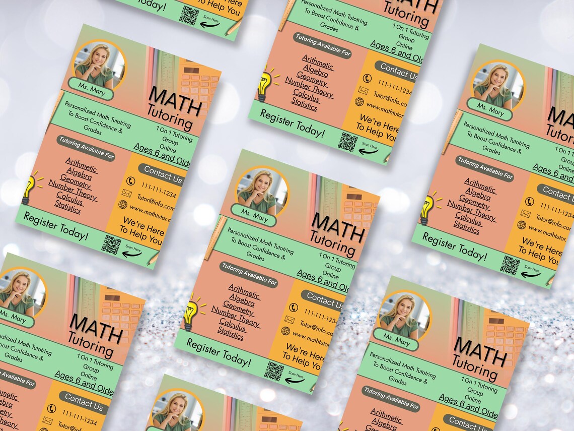 Math Tutor Flyer Template: DIY Tutoring Services Advertisement (canva ...