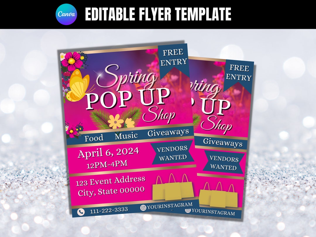 Spring Pop up Shop Flyer Template, Pop up Shop Event Flyer, Pop- up ...