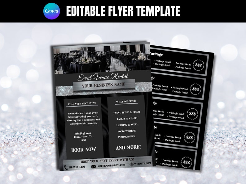 Event Venue Space Rental Flyer, Venue Rental Flyer Template, DIY Venue ...
