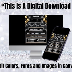January Pop up Shop Flyer Template, New Year Flyer, Pop up Event ...