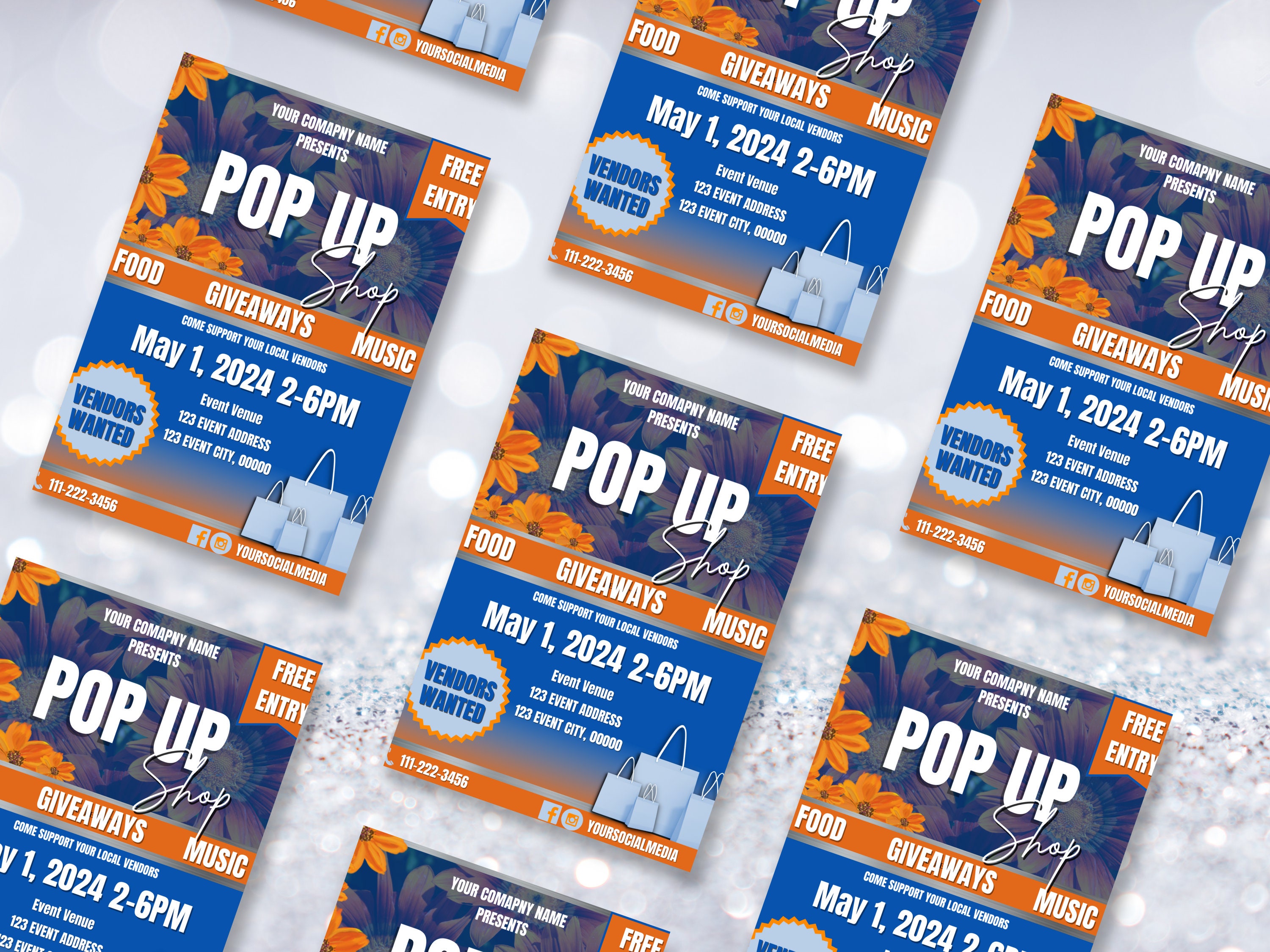 Pop up Shop Flyer Template: Editable Canva Design (social Media) - Etsy