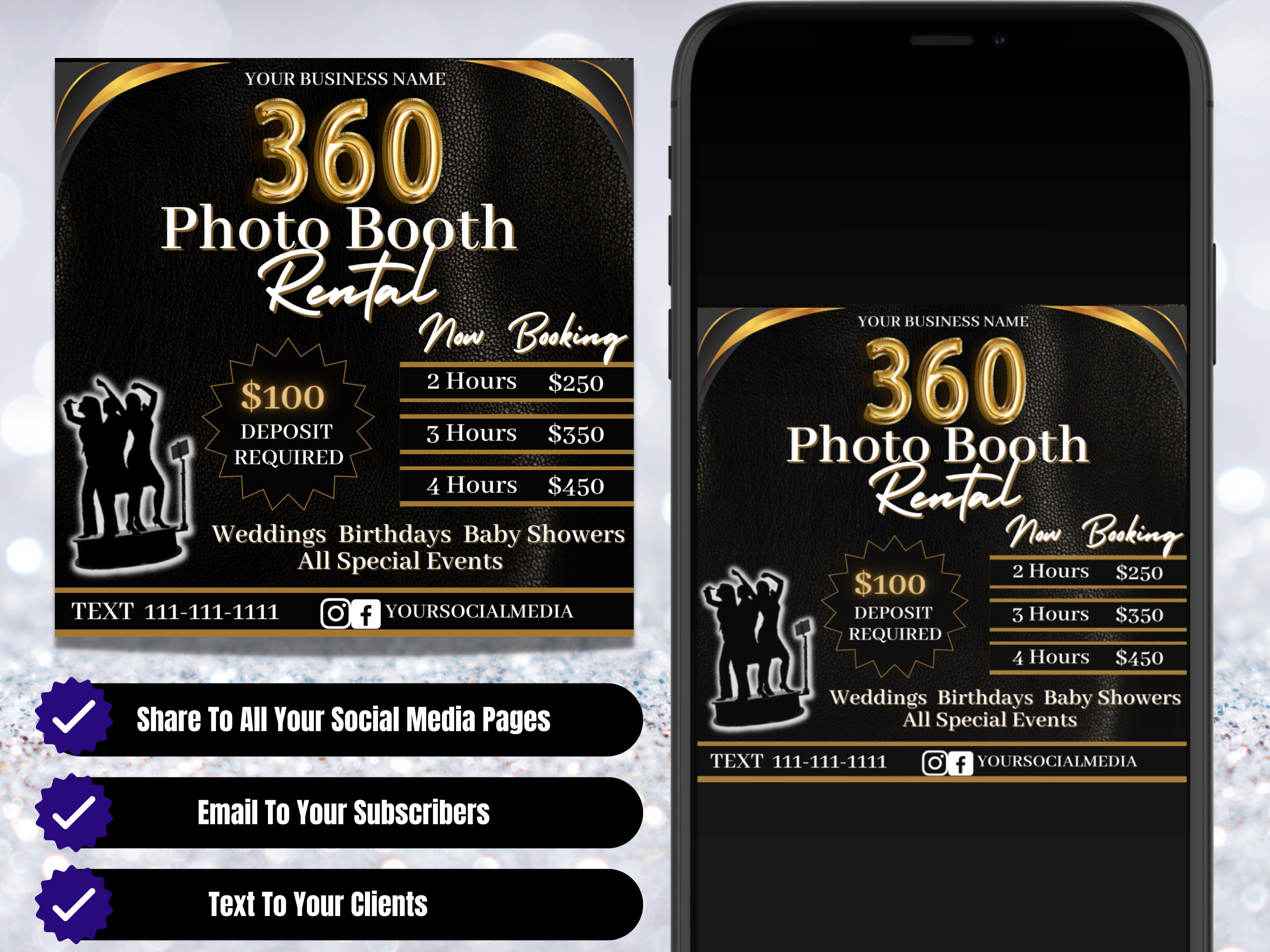 360 Photo Booth Rental Flyer: DIY Canva Template (social Media) - Etsy