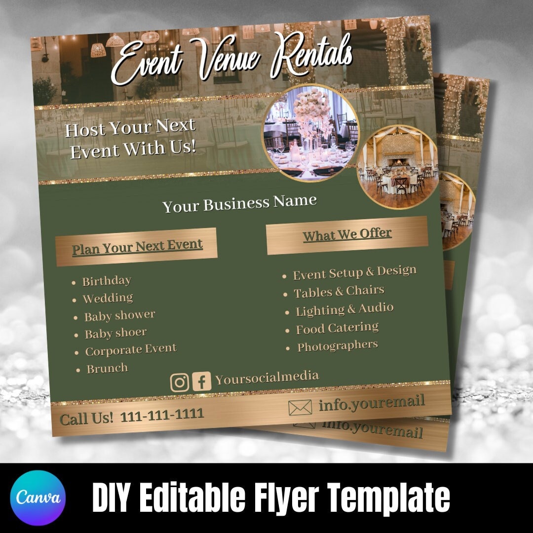 Event Rental Space Flyer, Party Rental Flyer, Event Rental ...