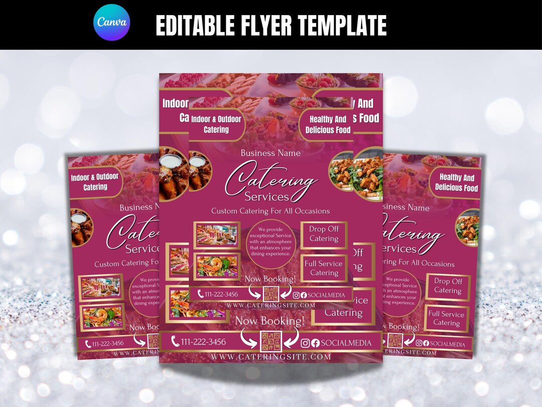 Catering Flyer Template: Editable Food Service Advertisement (digital ...