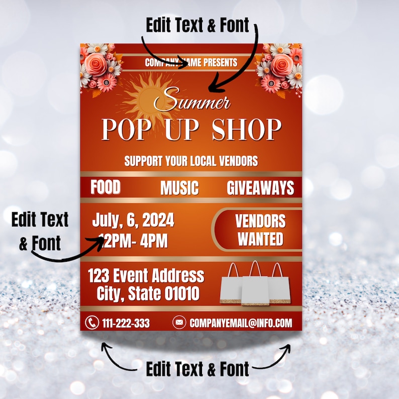 Summer Pop up Shop Flyer Template, Pop up Shop Event Flyer, Pop up Shop ...