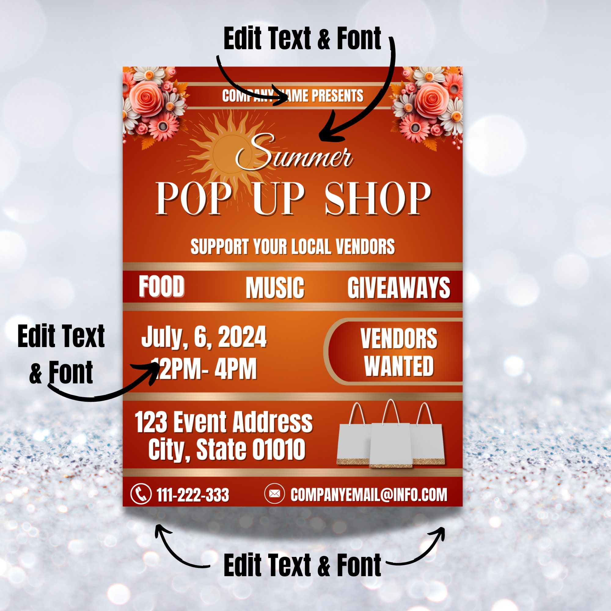 Summer Pop up Shop Flyer Template, Pop up Shop Event Flyer, Pop up Shop ...