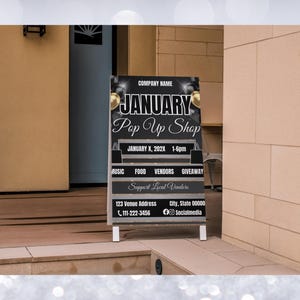 January Pop up Shop Flyer Template, New Year Flyer, Pop up Event ...