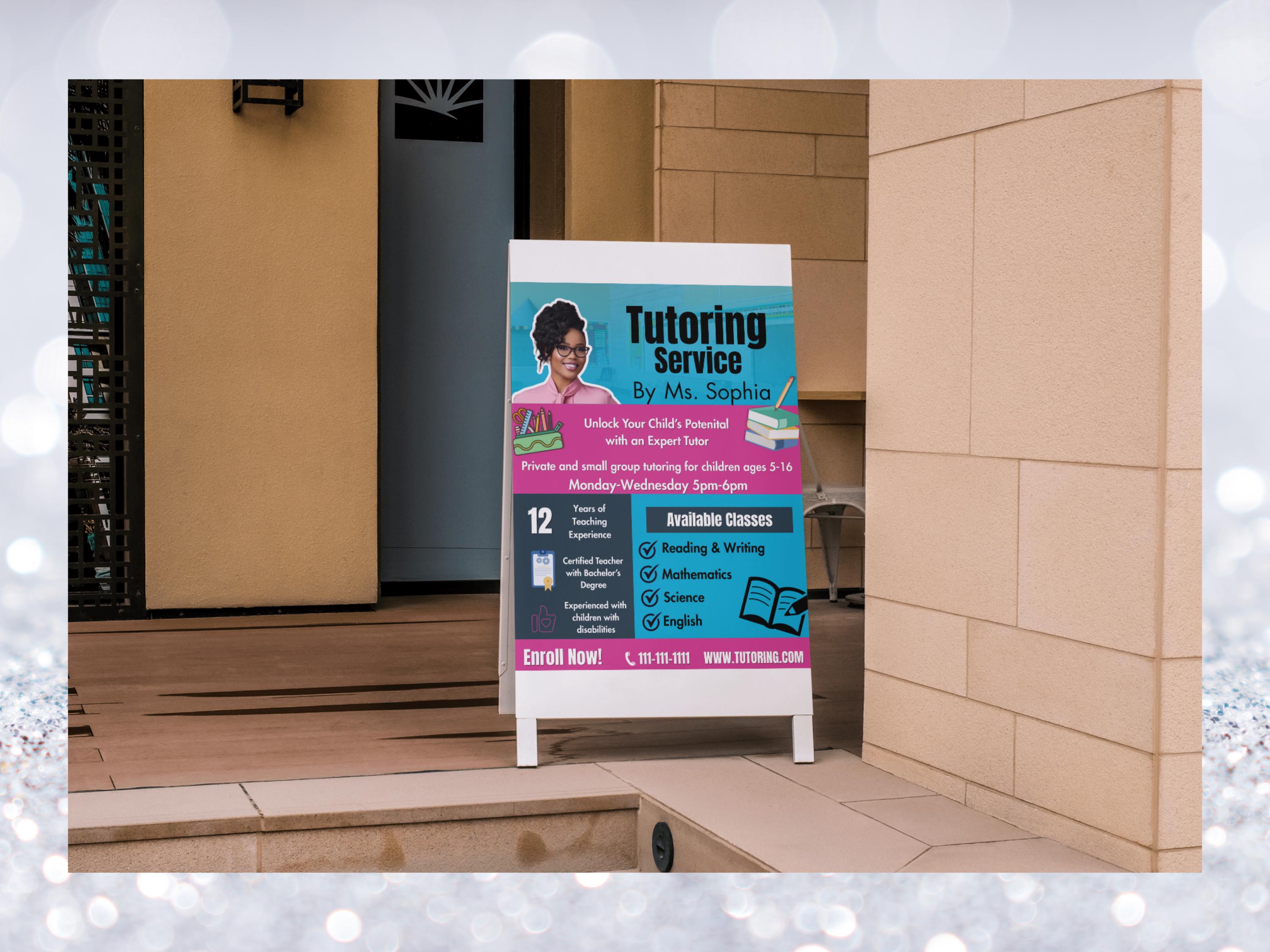 Editable Tutoring Flyer Template: Canva Advertisement (digital Download ...