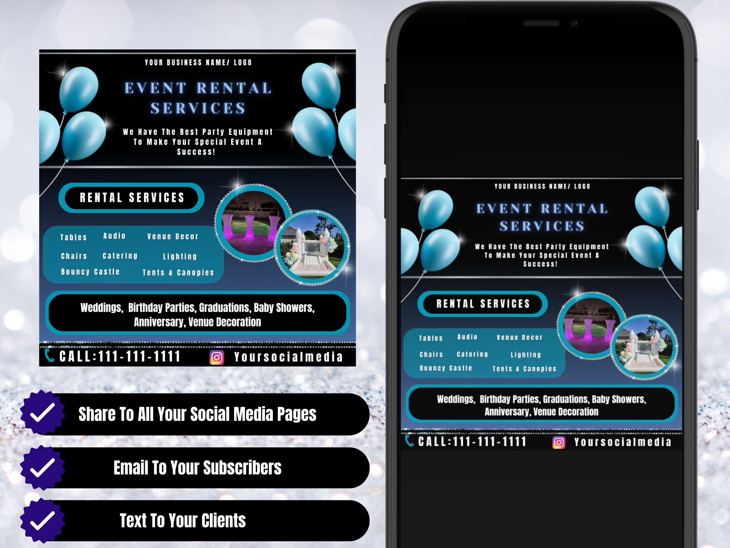 Event Rental Services Flyer: DIY Canva Template (digital Download) - Etsy