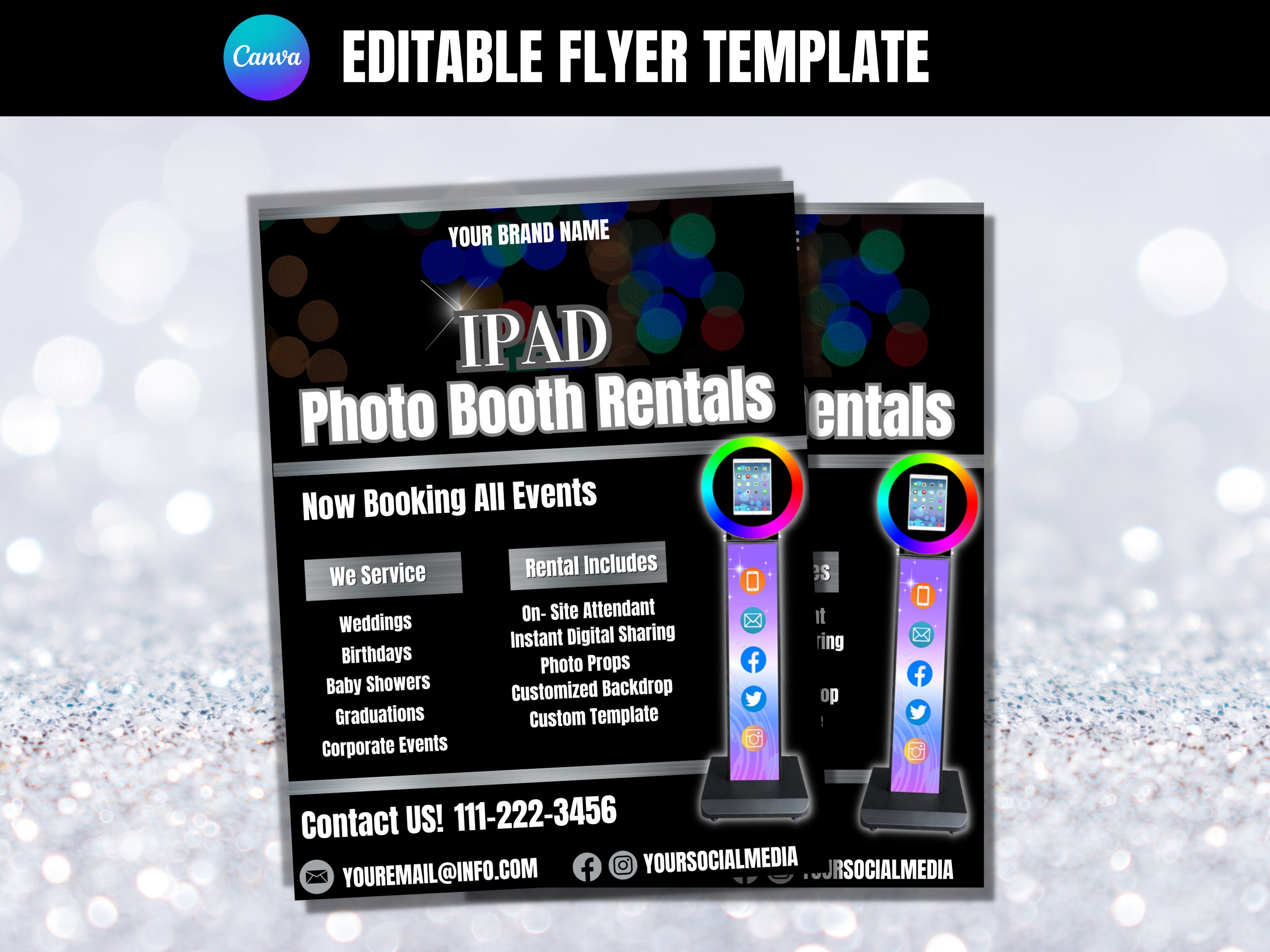 IPad Photo Booth Flyer, Selfie Photo Booth Booking, iPad Photo Booth ...