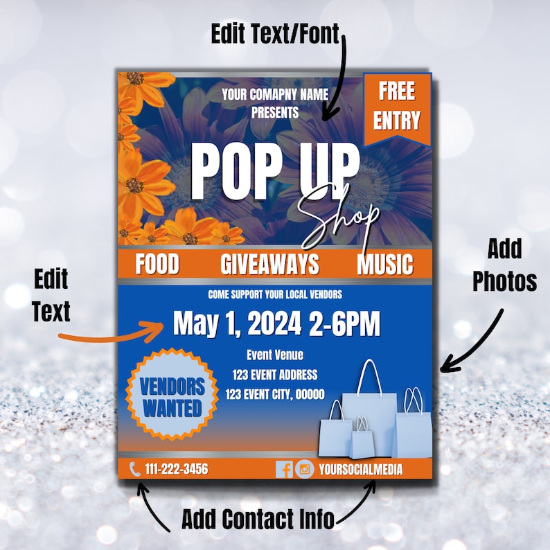 Pop up Shop Flyer Template, Pop up Shop Event Flyer, Editable Pop up ...