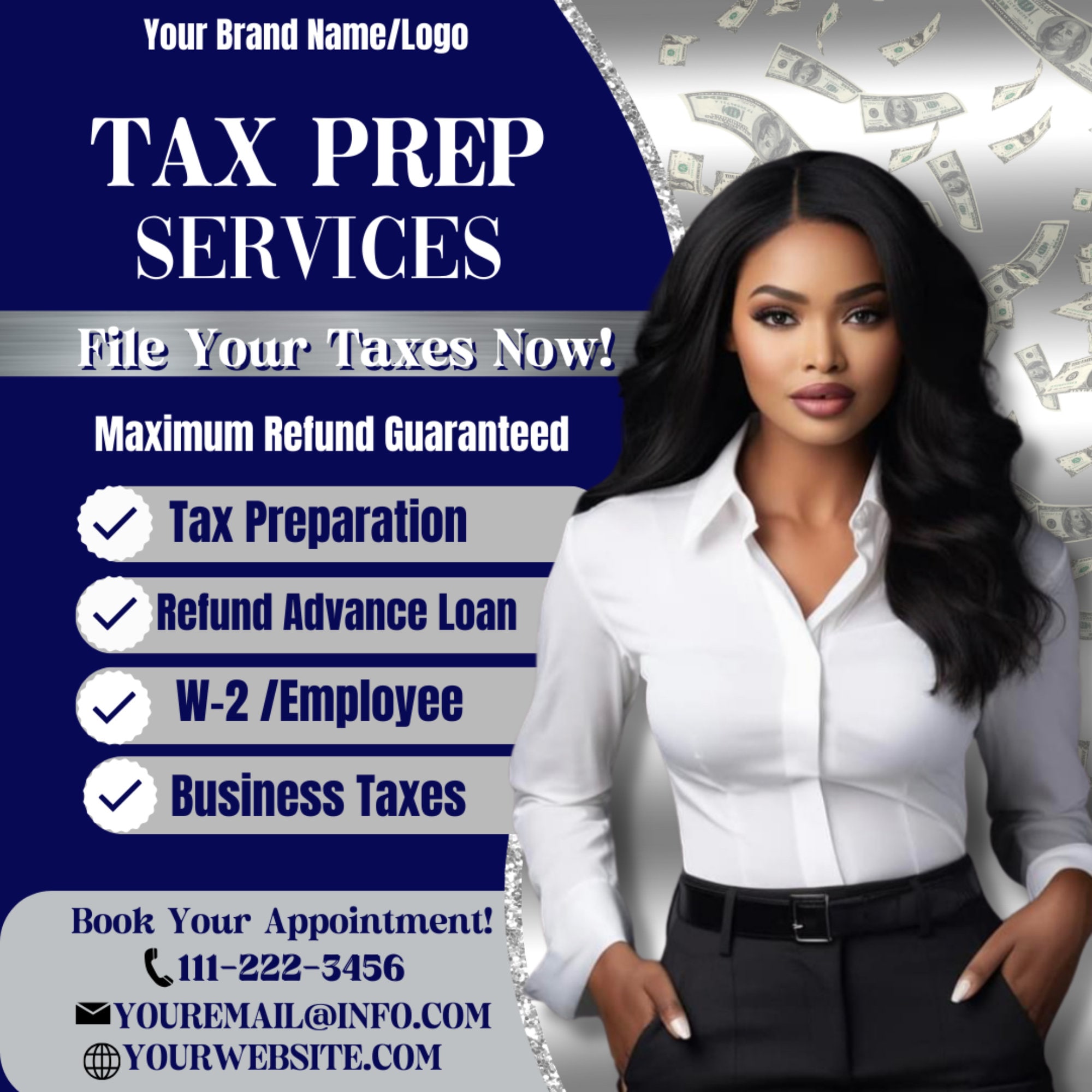 Tax Prep Flyer, Tax Preparer Flyer Template, Tax Season Flyer,diy Tax ...