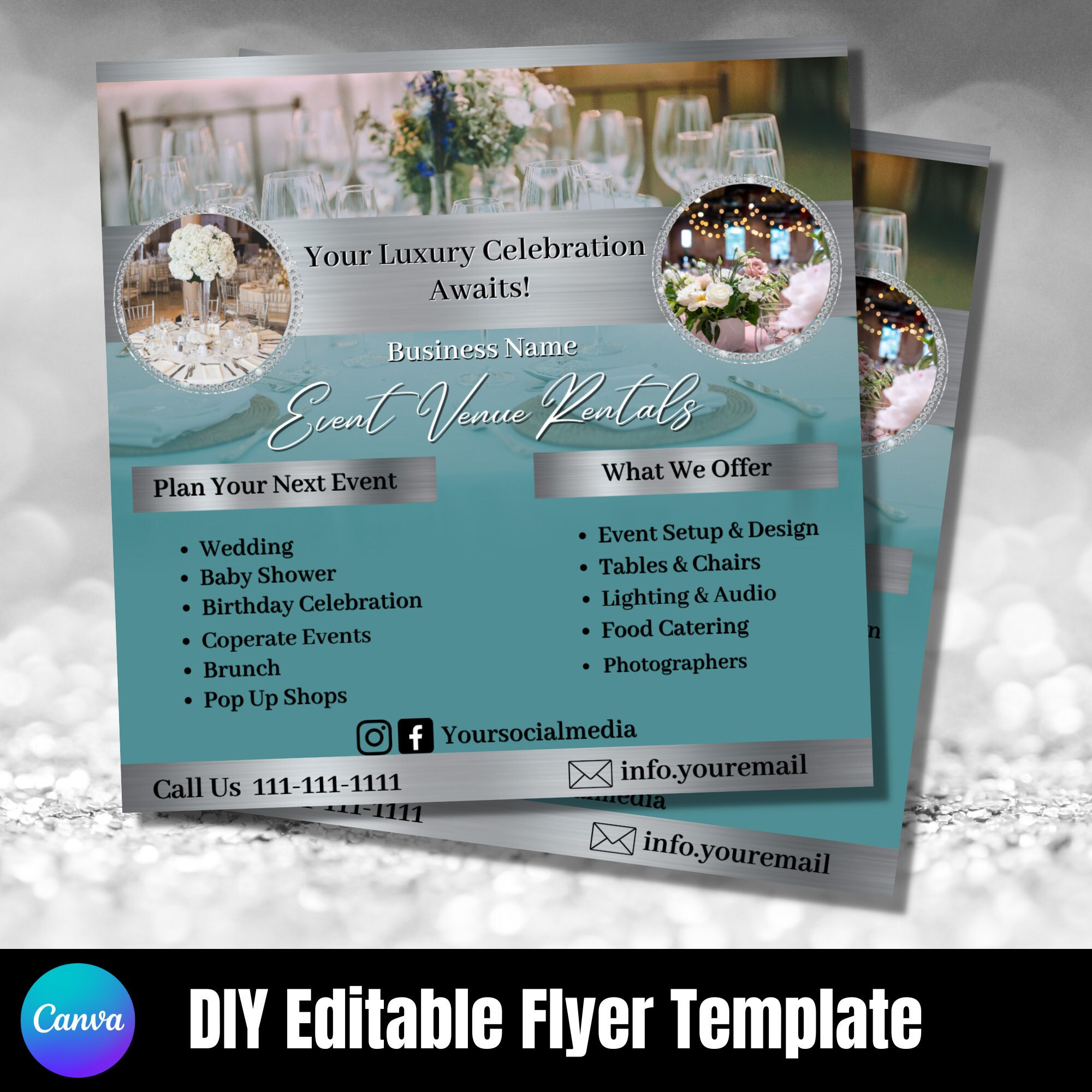 Event Rental Space Flyer, Party Rental Flyer, Event Rental ...