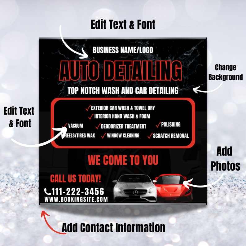Car Detailing Flyer Template: Auto Wash Services (canva Editable) - Etsy