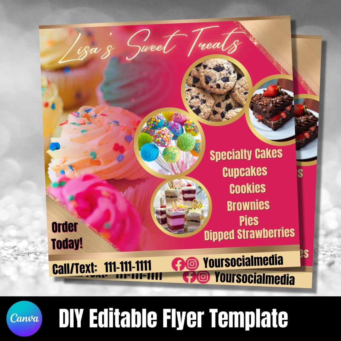 Bake Sale Flyer, Dessert Flyer, Baking Flyer, Cake Sale, Treats Flyer ...