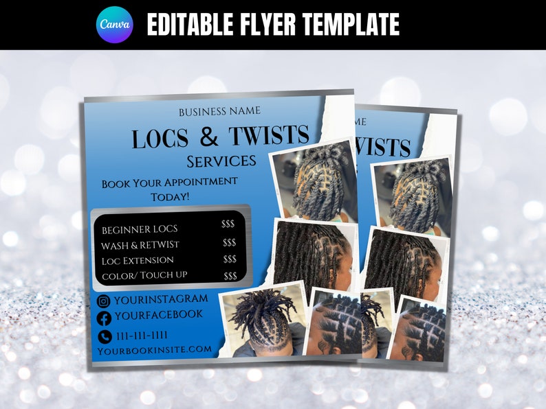 Locs and Retwist Flyer: Hairstylist DIY Template (digital) - Etsy