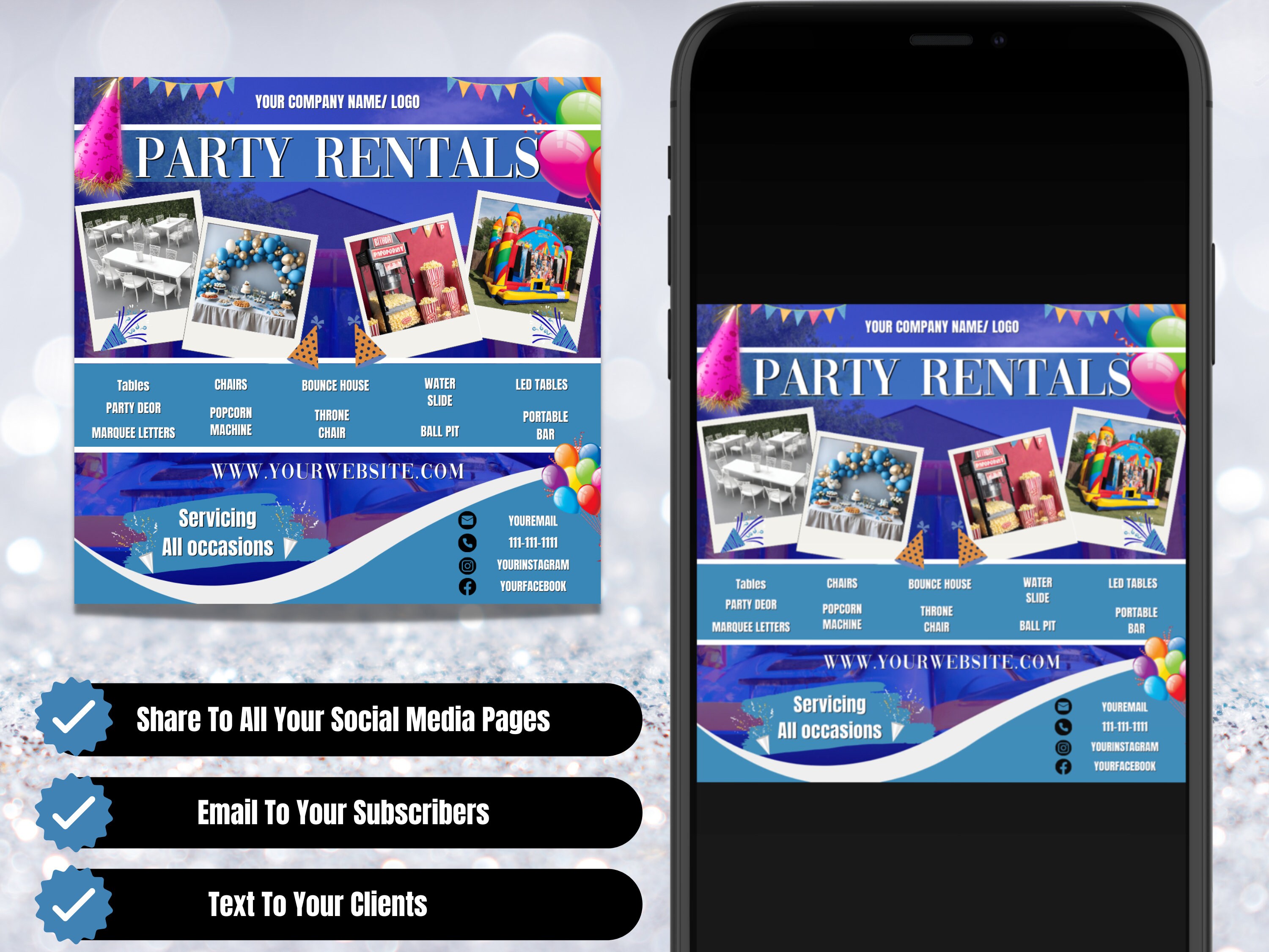 Party Rentals Flyer, Party Equipment Rental Advertising,event Rentals ...