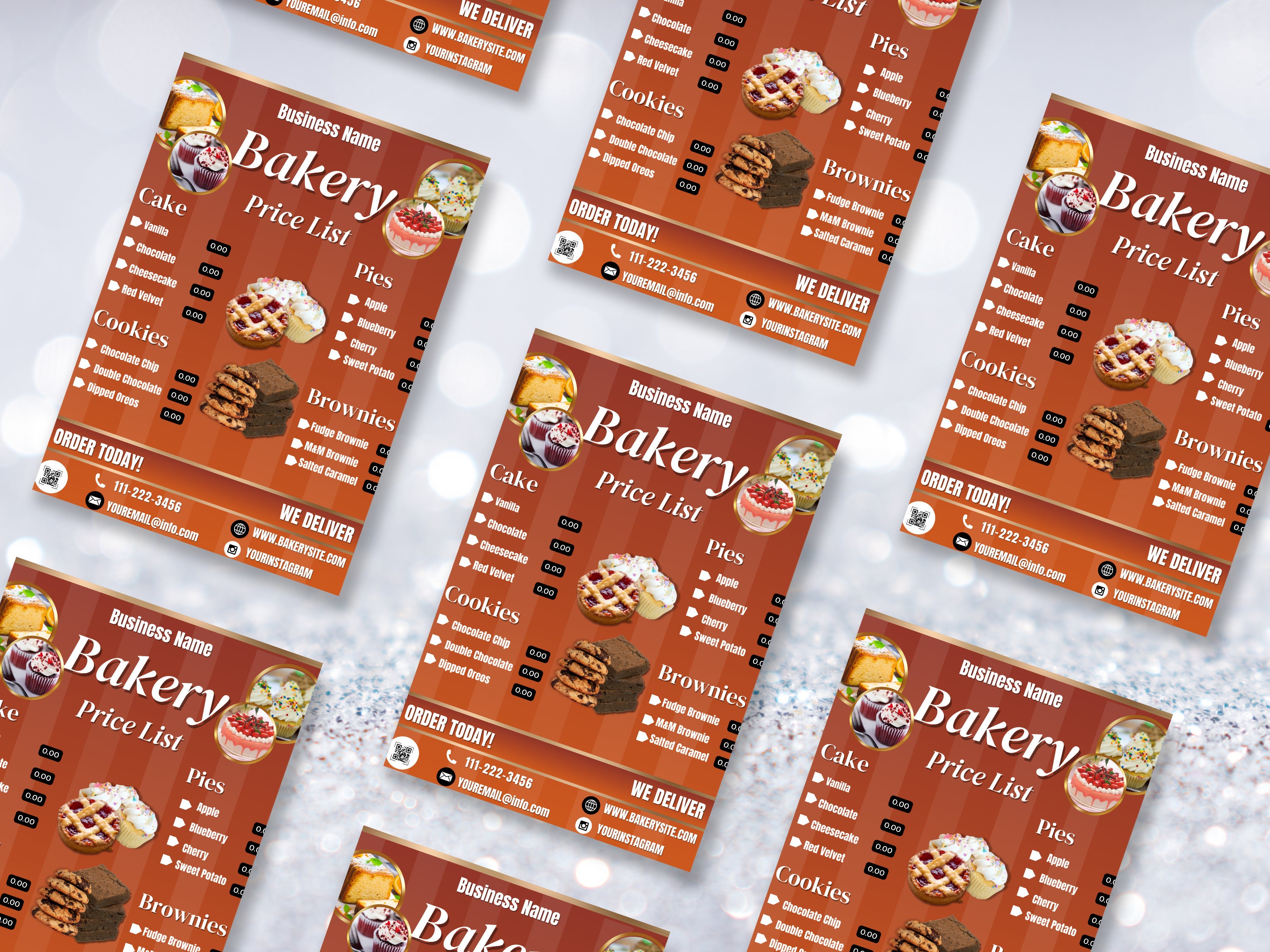 Bakery Price List Template, Bake Sale Menu, Sweet Treats Menu, Treats ...