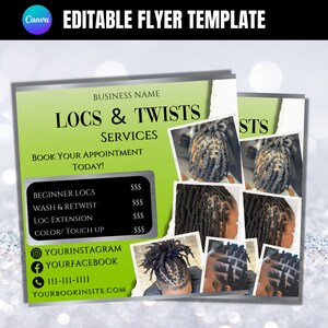 Loc Services Flyer Template, Loc Price List, Retwist Flyer Template ...