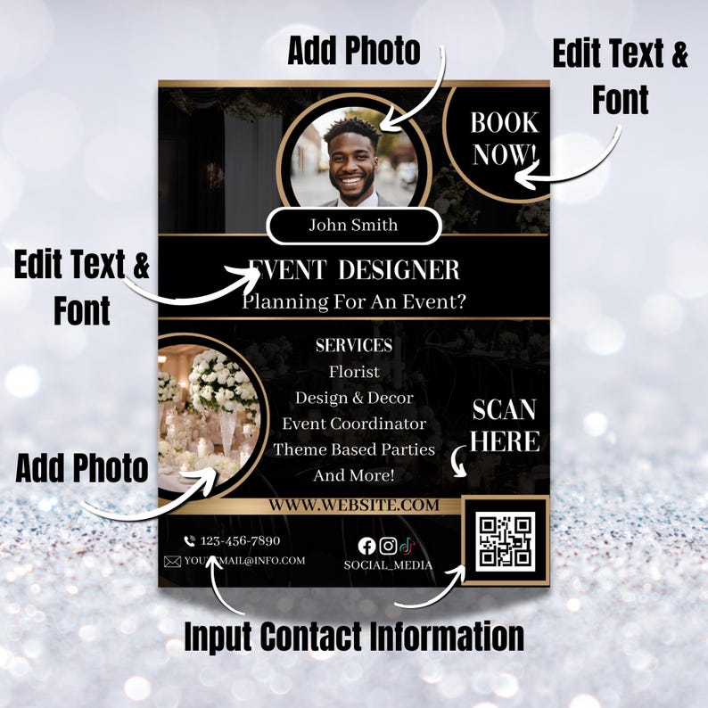 Event Designer Flyer Template, DIY Canva (digital Download) - Etsy