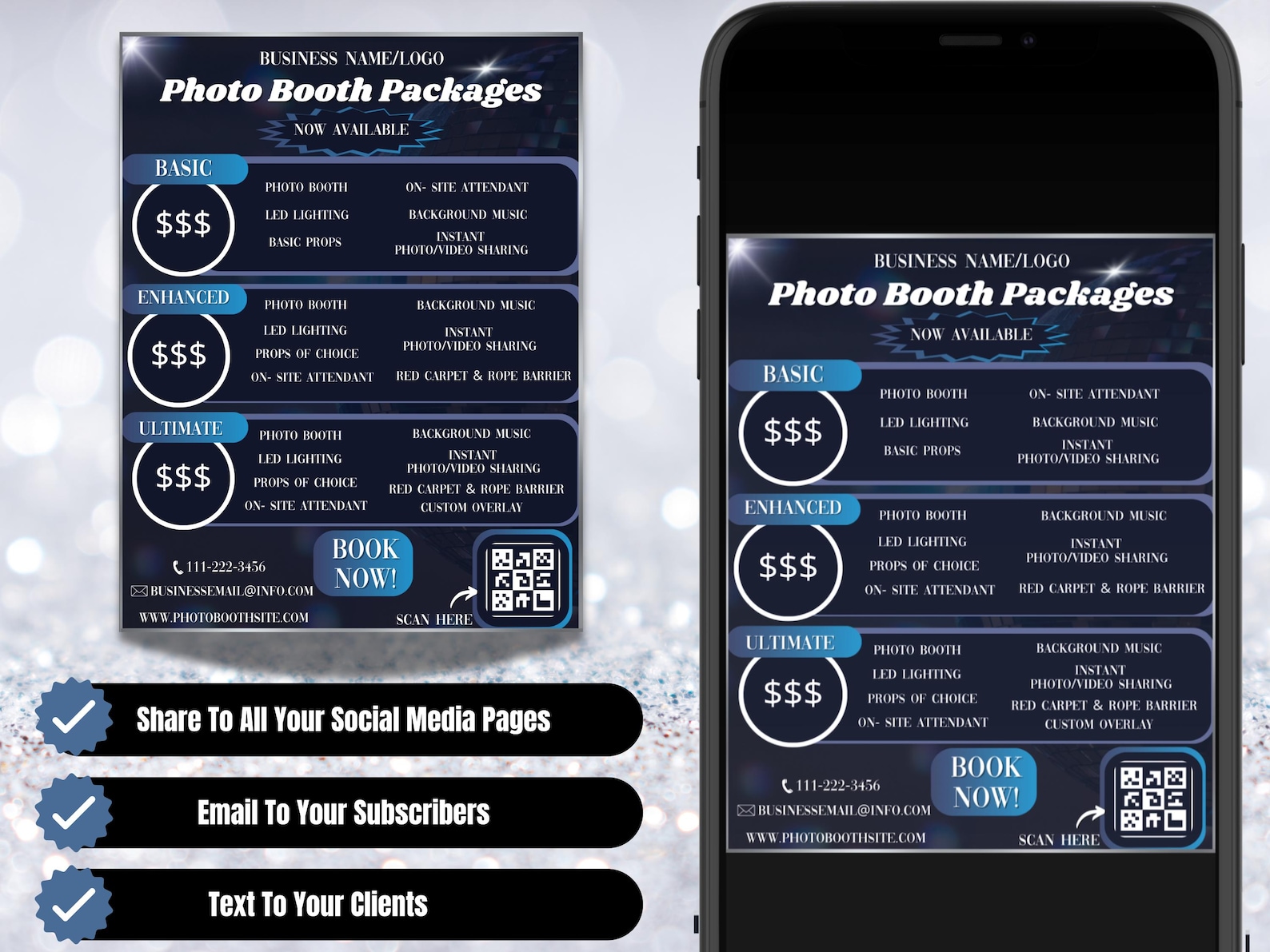 360 Photo Booth Price List Template: DIY Event Flyer (digital Download ...