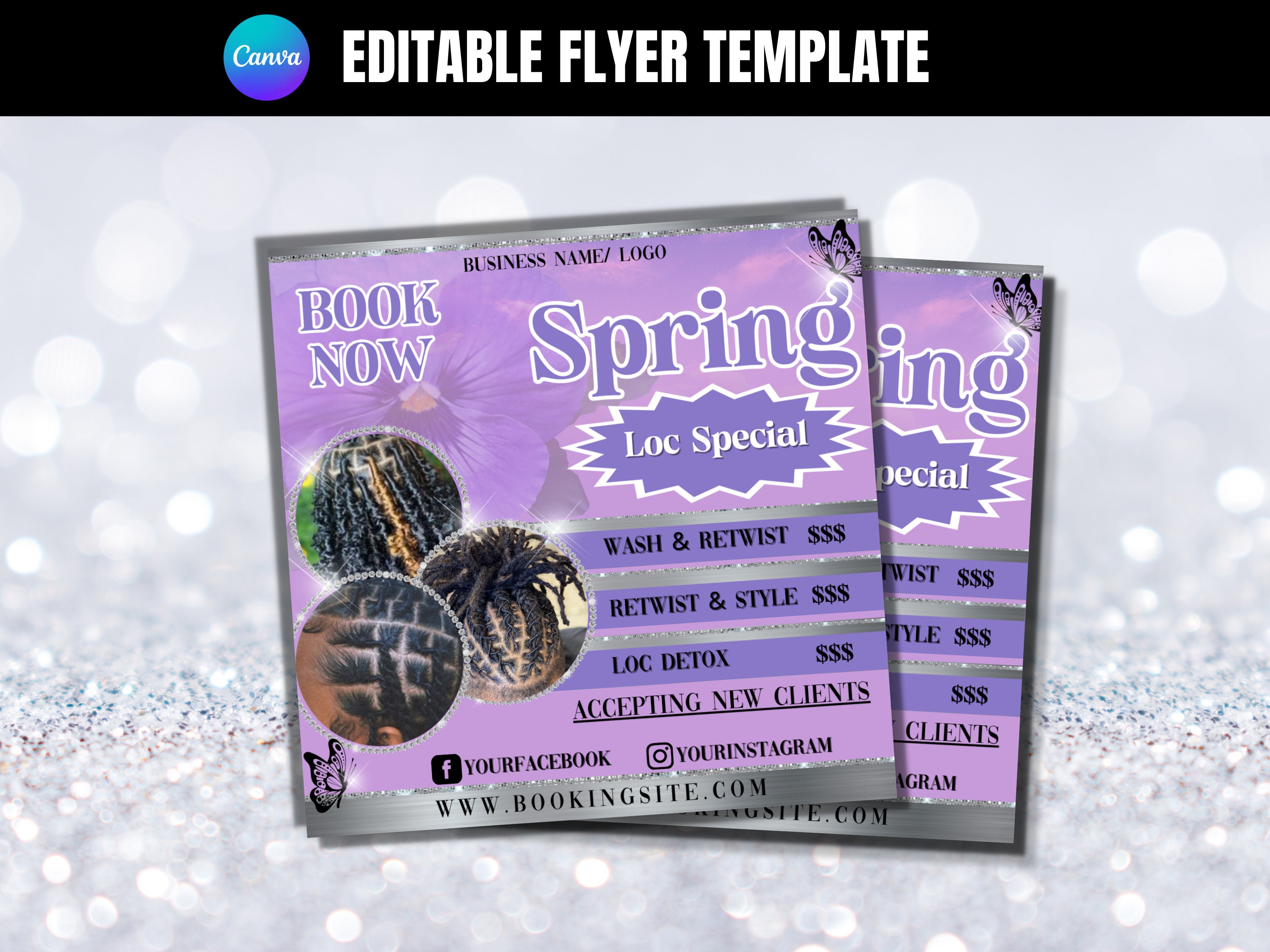 Spring Loc Flyer, Loc Flyer Template, Retwist Flyer, Loc and Retwist ...