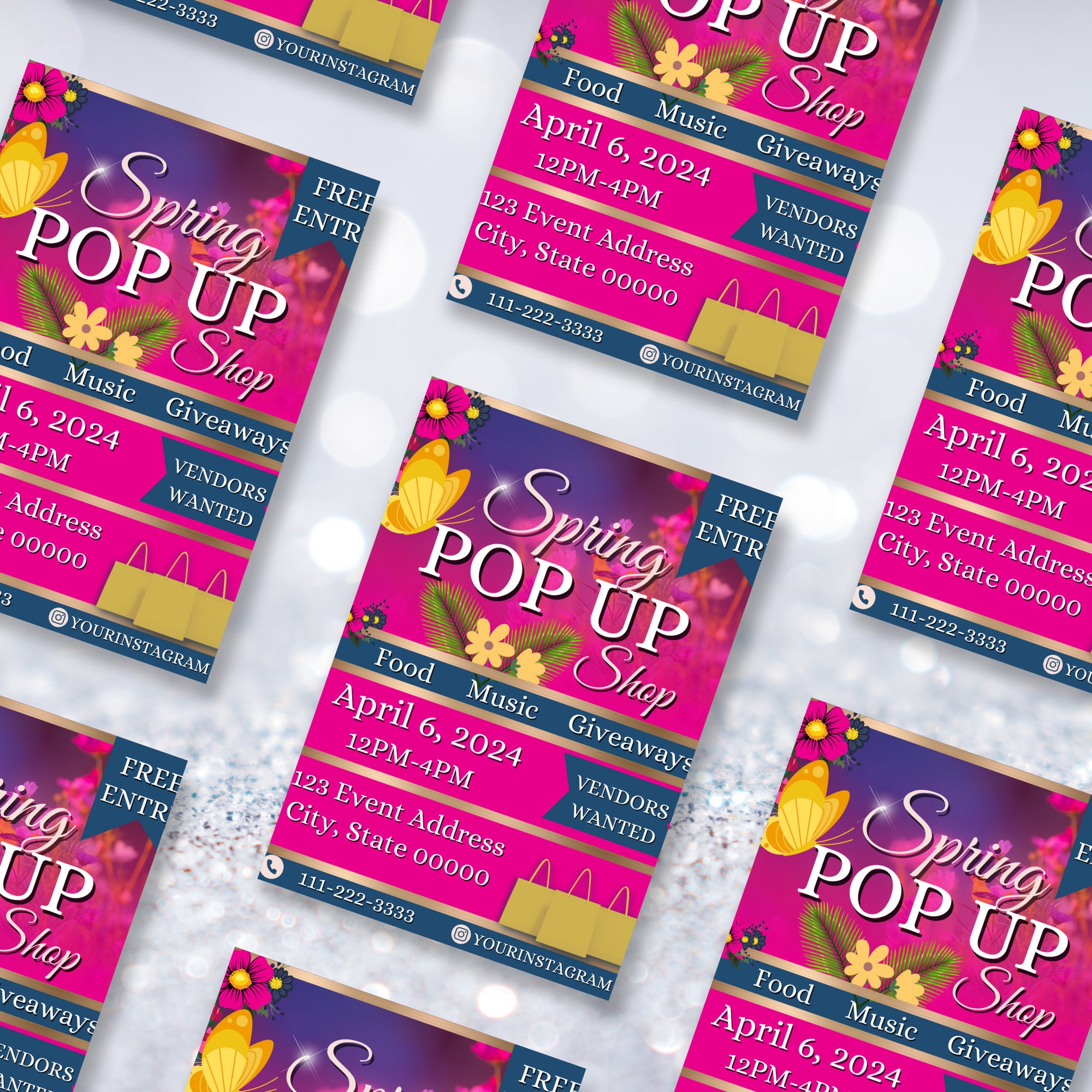 Spring Pop up Shop Flyer Template: DIY Event Invitation (digital) - Etsy
