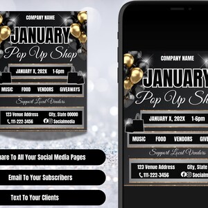 January Pop up Shop Flyer Template, New Year Flyer, Pop up Event ...