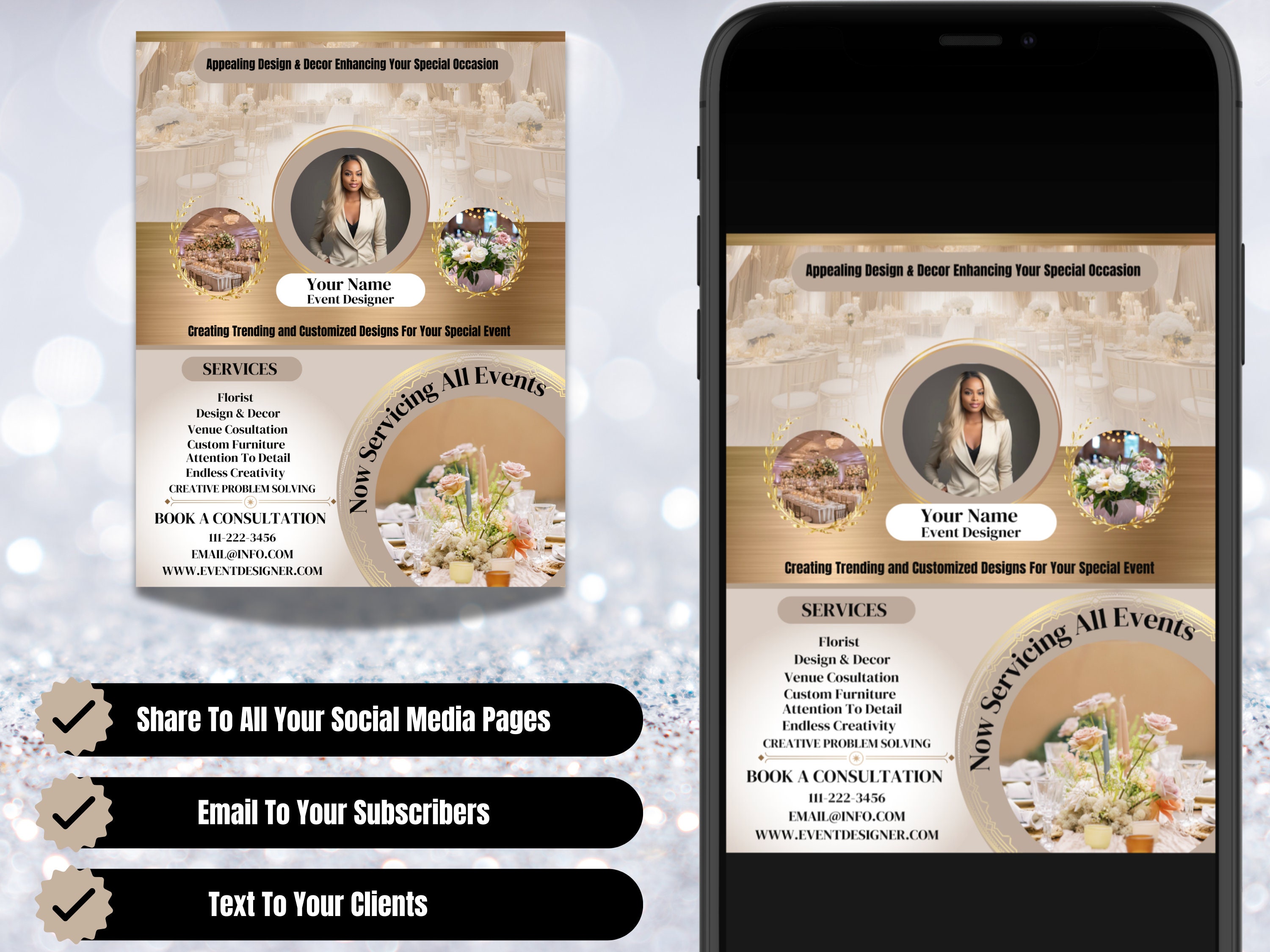 Event Designer Flyer Template, Event Florist Flyer, Design and Decor ...