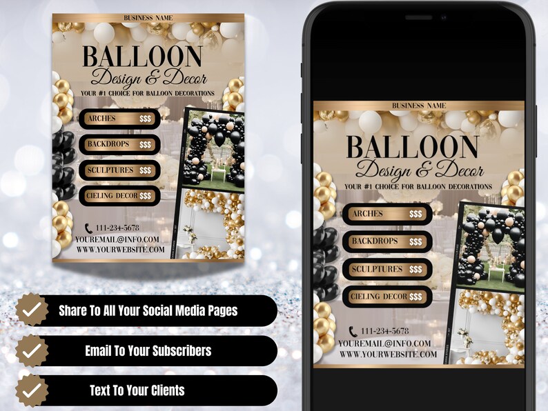 Balloon Decor Flyer Template: DIY Business Advertisement (digital ...
