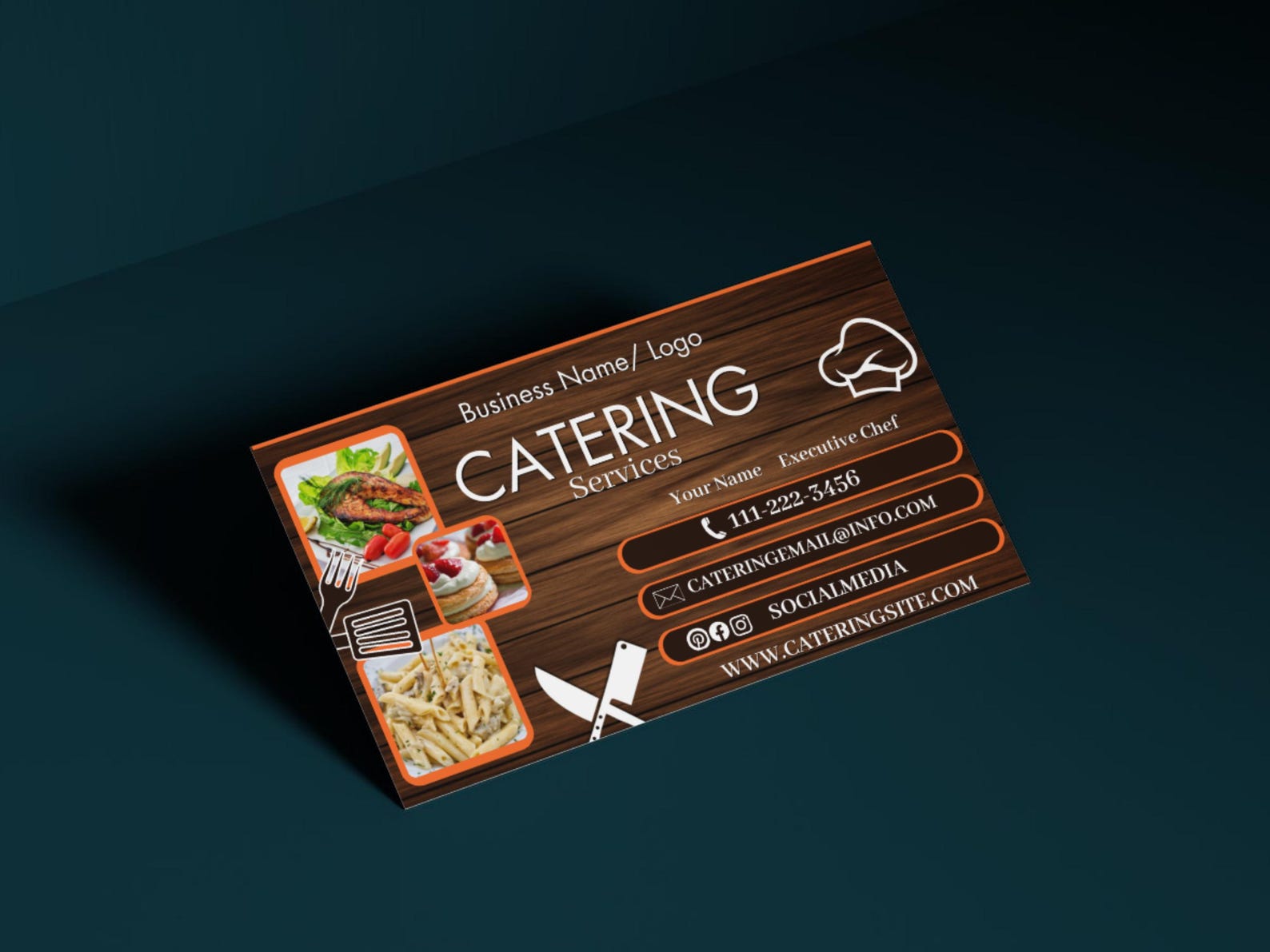 Catering Business Card Template: DIY Food Service Design (digital ...