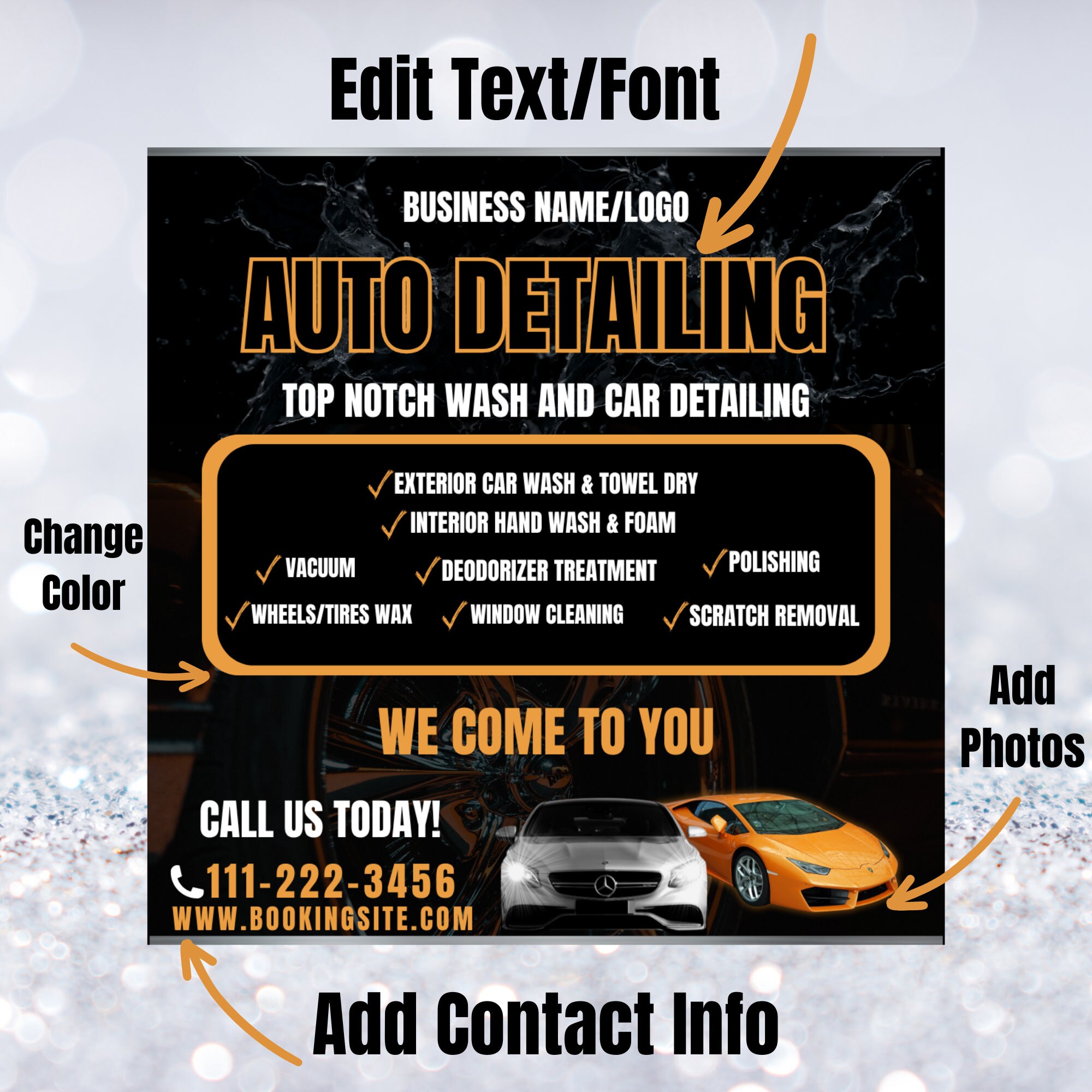 Car Detailing Flyer Template: Auto Wash, Social Media (canva) - Etsy