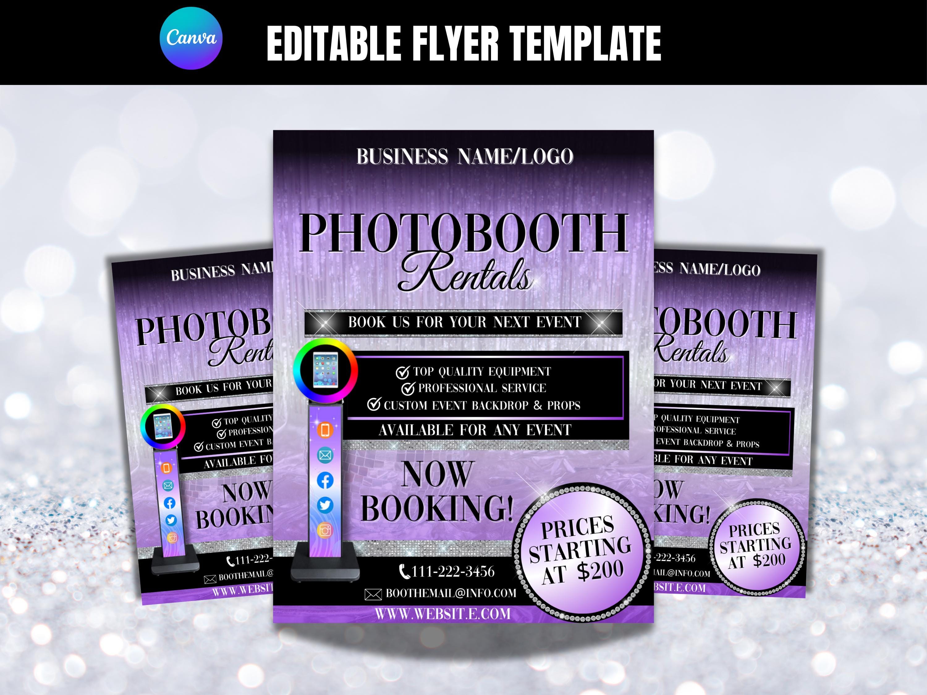 Photo Booth Rental Flyer Template: DIY Event Advertising (canva) - Etsy