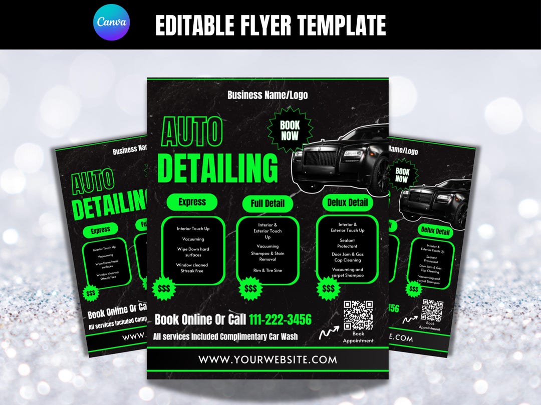 Car Detailing Flyer Template: Auto Wash Advertising (canva Editable ...