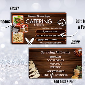 Catering Business Card Template: DIY Food Service Design (digital ...