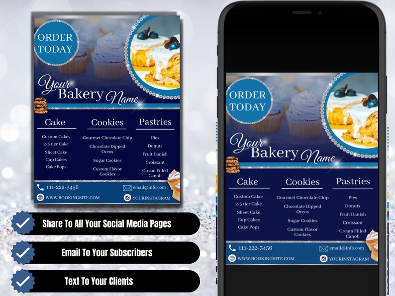 Bakery Flyer Template, Sweet Treats Flyer Template, Cake Sale Flyer ...