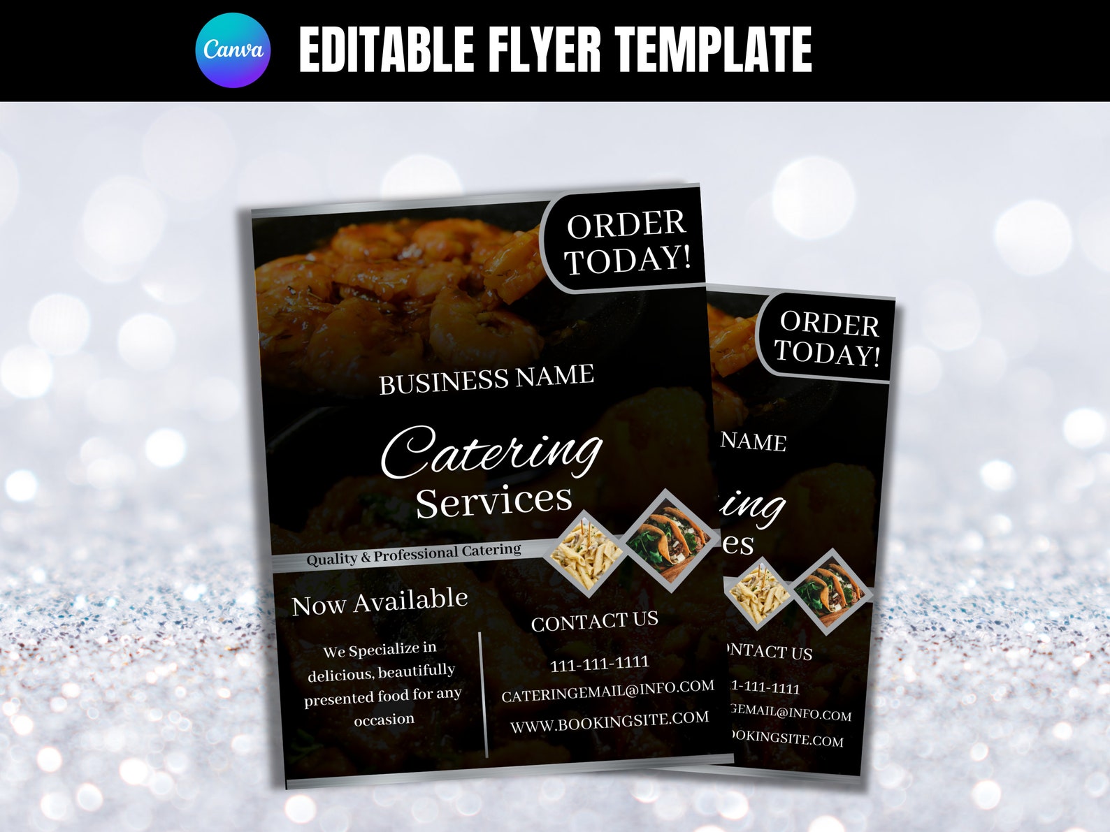 Catering Flyer Template: Editable Food Service Advertisement (digital ...