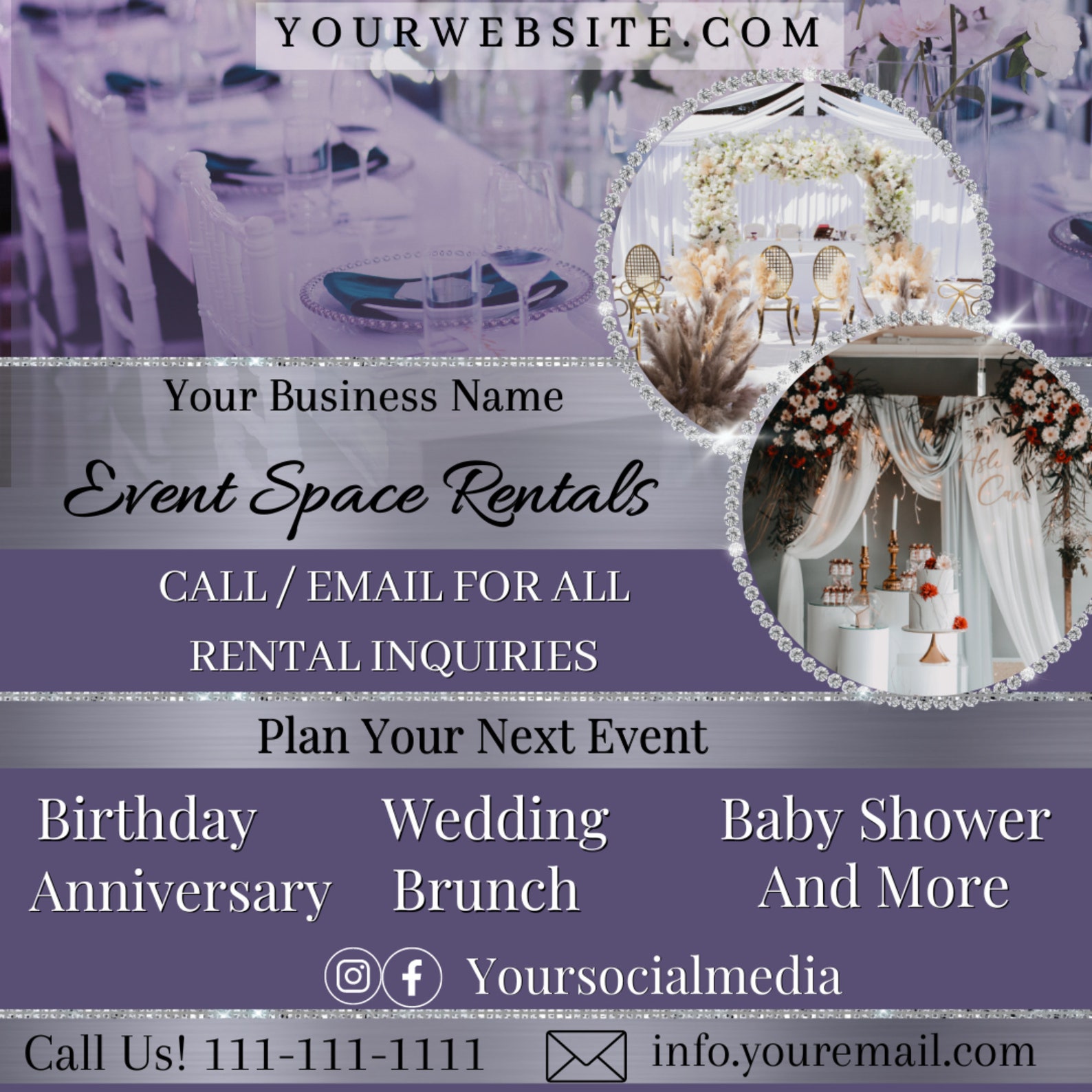 Event Rental Space Flyer, Party Rental Flyer, Event Rental ...