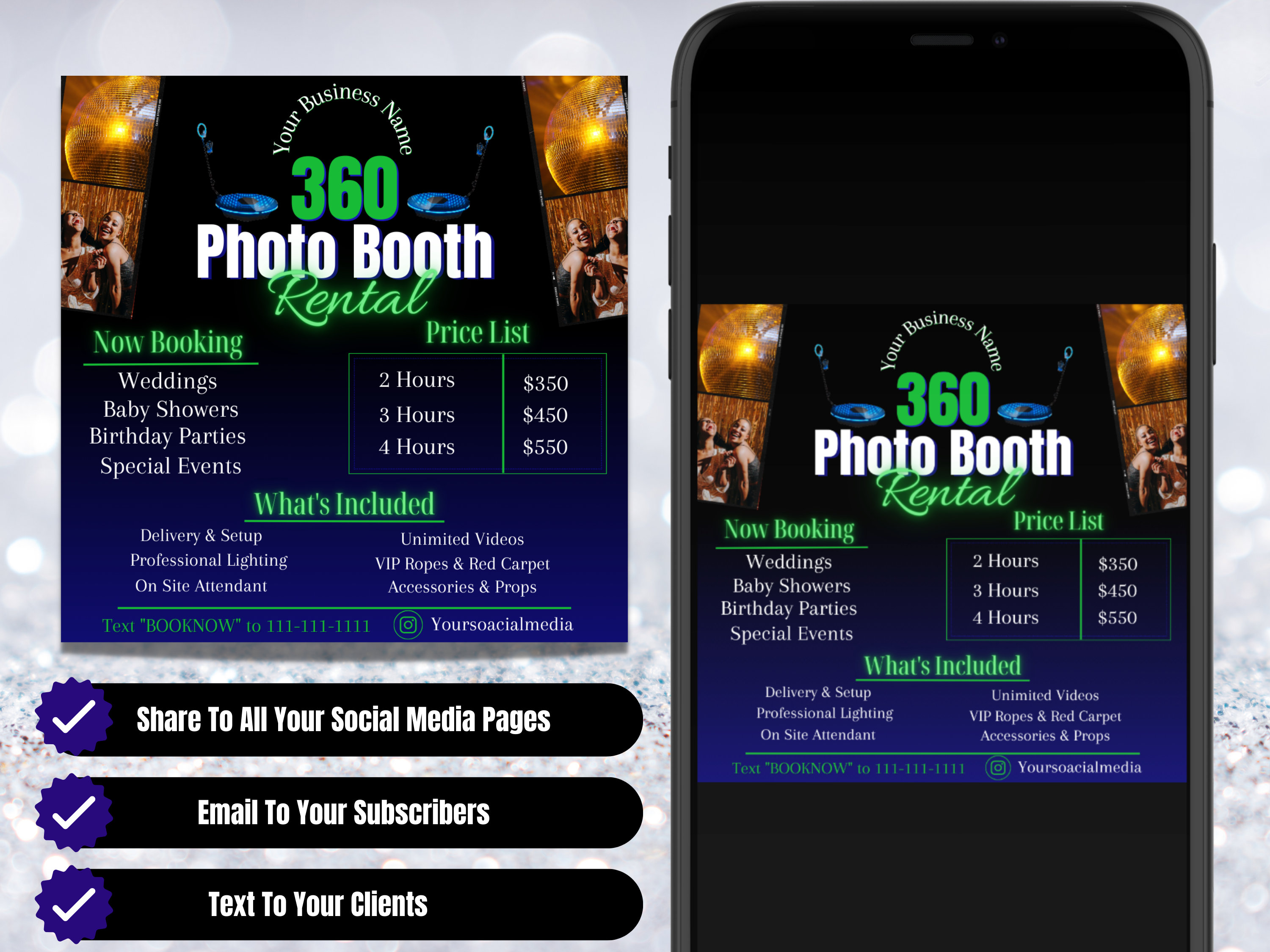 360 Booth Flyer, 360 Photo Booth Advertisement, 360 Photo Booth ...